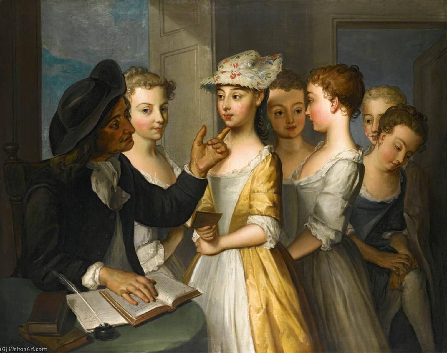 Buy Museum Art Reproductions School for Girls, 1738 by Philippe Mercier ...
