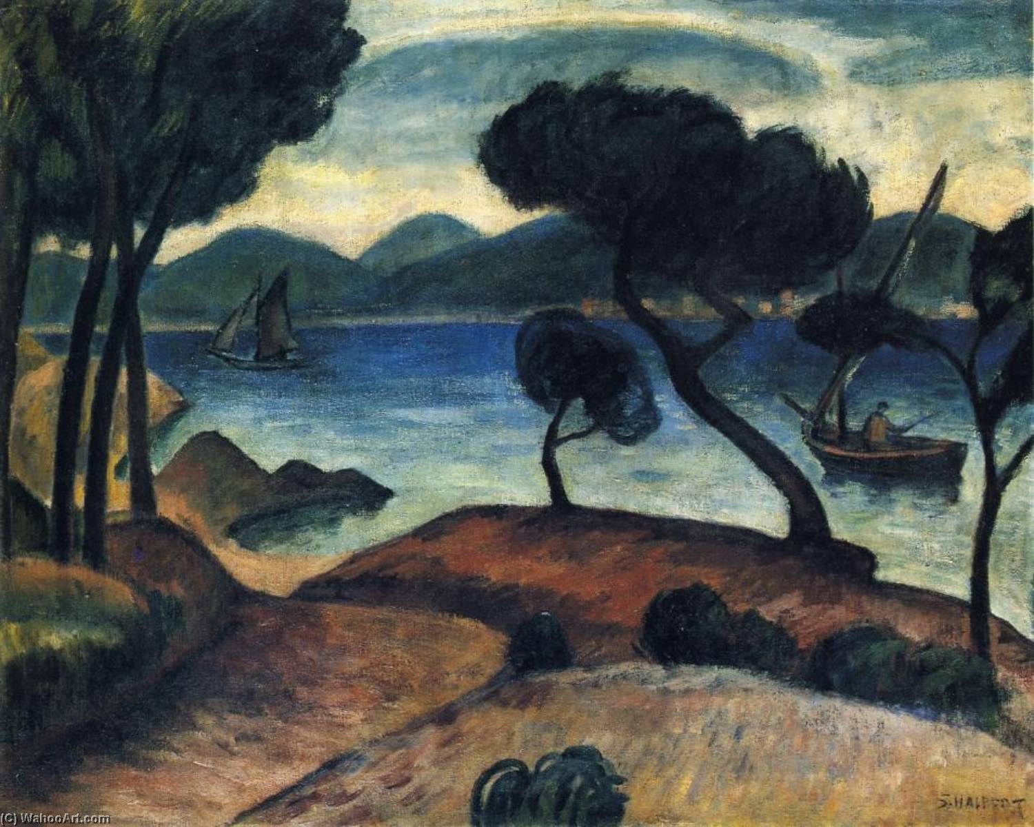 Purchase Oil Painting Replica In the Cove by Samuel Halpert (1884-1930 ...