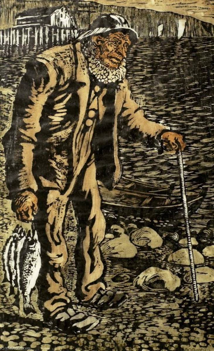 Order Artwork Replica Fisherman by Nicolai Astrup (1880-1928) | ArtsDot.com