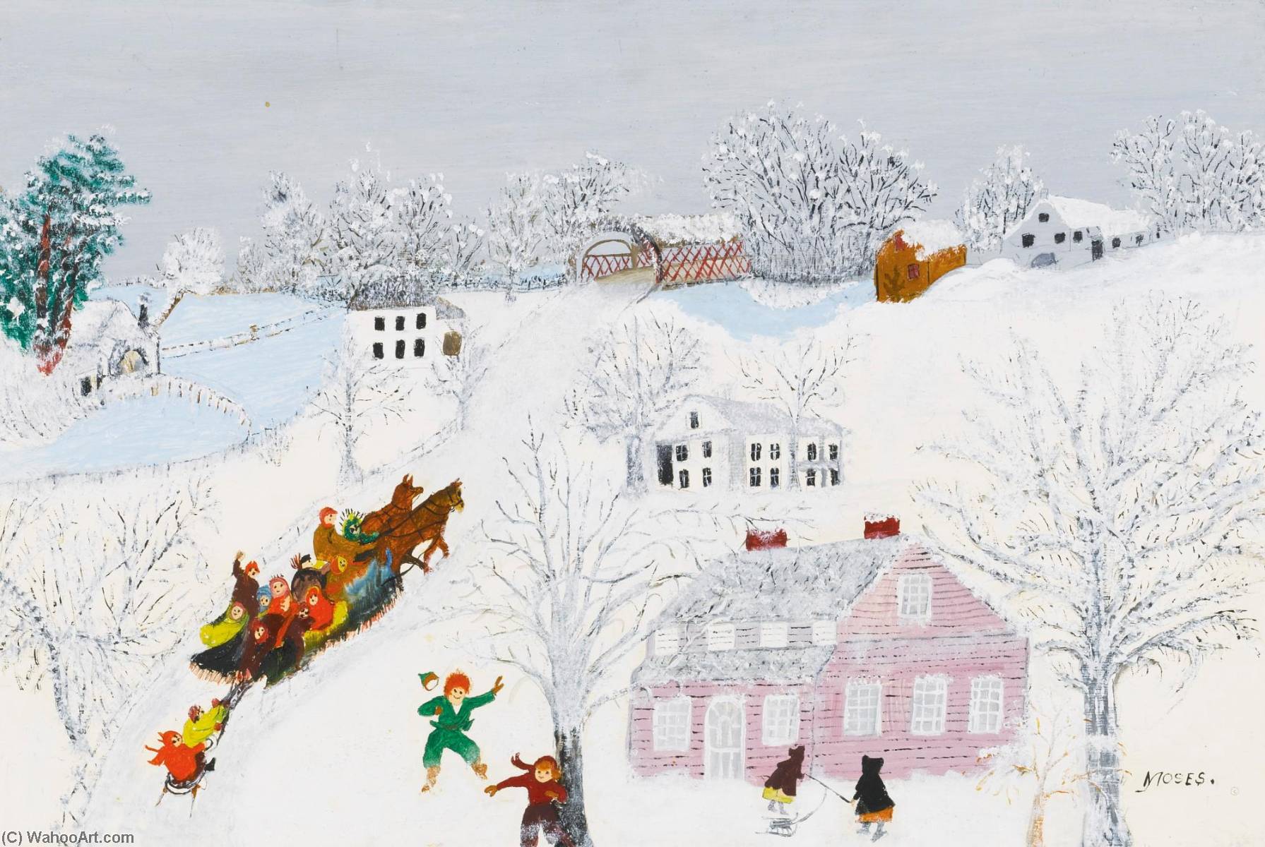 Over the Bridge by Anna Mary Robertson (1860-1961) Anna Mary Robertson ...