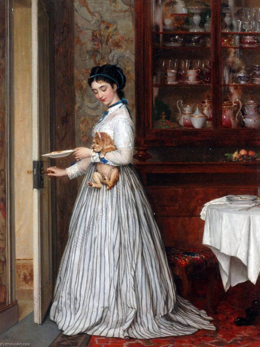 Get Paintings Reproductions Little Favorite by Anton Ebert (1835-1896) | ArtsDot.com