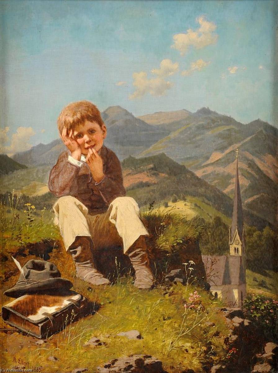 Order Artwork Replica The Little Truant, 1885 by Anton Ebert (1835-1896 ...