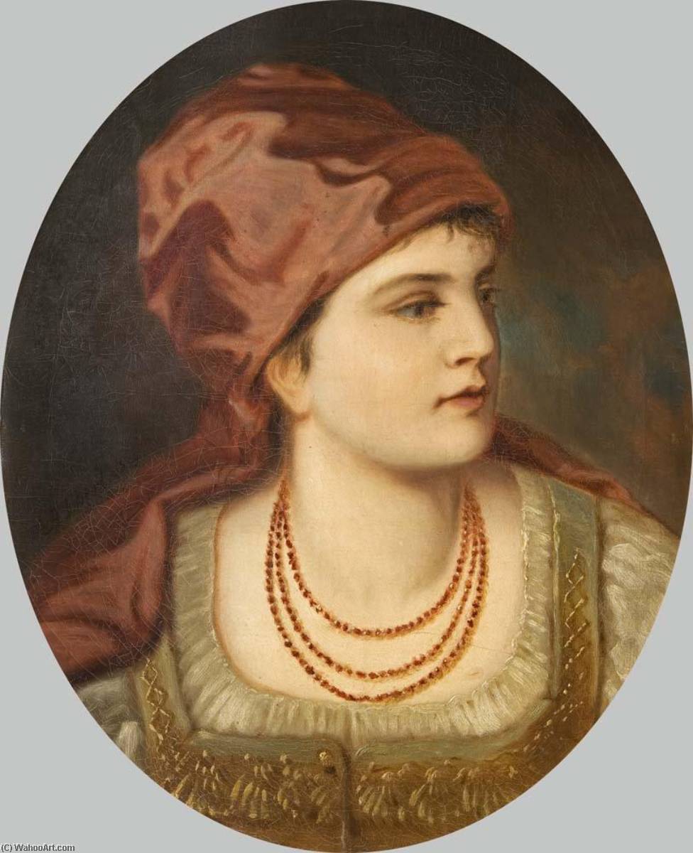 Artwork Replica Girl in Folk Costume, 1879 by Anton Ebert (1835-1896 ...