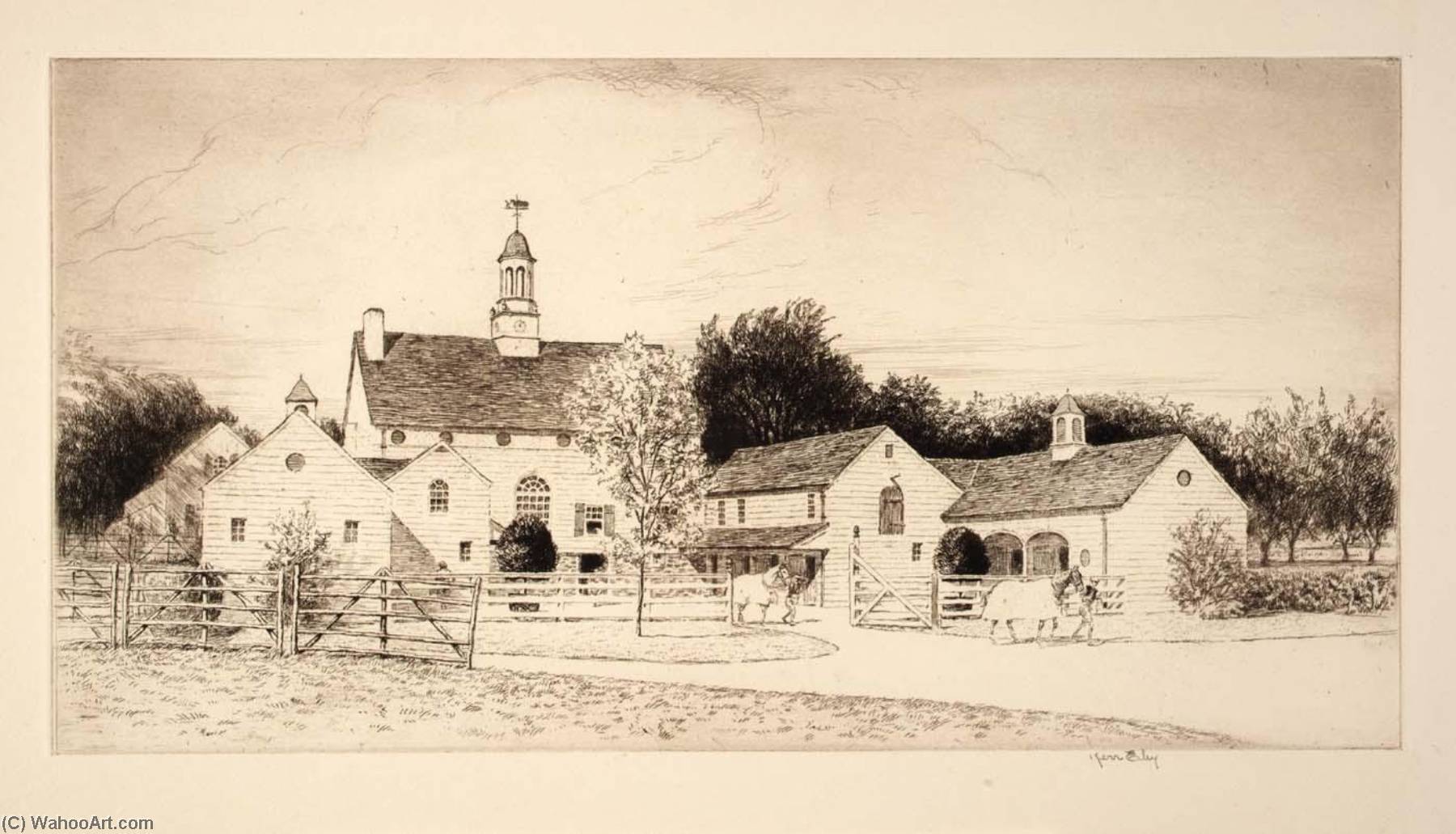 Get Paintings Reproductions The Barns, 1940 by Kerr Eby (1889-1946 ...