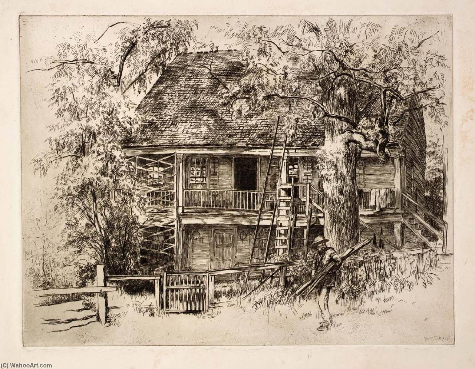 Buy Museum Art Reproductions The Old House, 1916 by Kerr Eby (1889-1946 ...