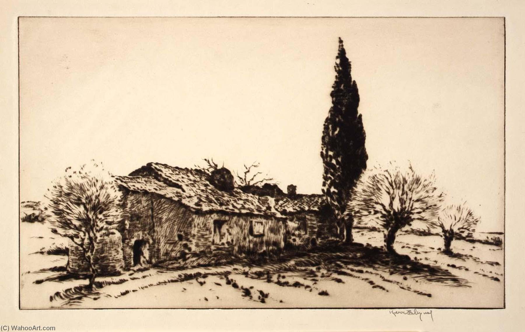 Get Paintings Reproductions Deserted Farm, St. Cyr, 1922 by Kerr Eby ...
