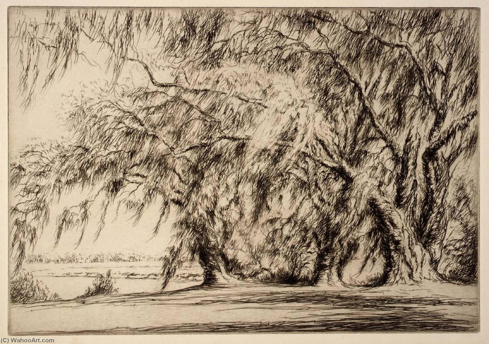 Oil Painting Replica Oaks and Moss, 1940 by Kerr Eby (1889-1946 ...