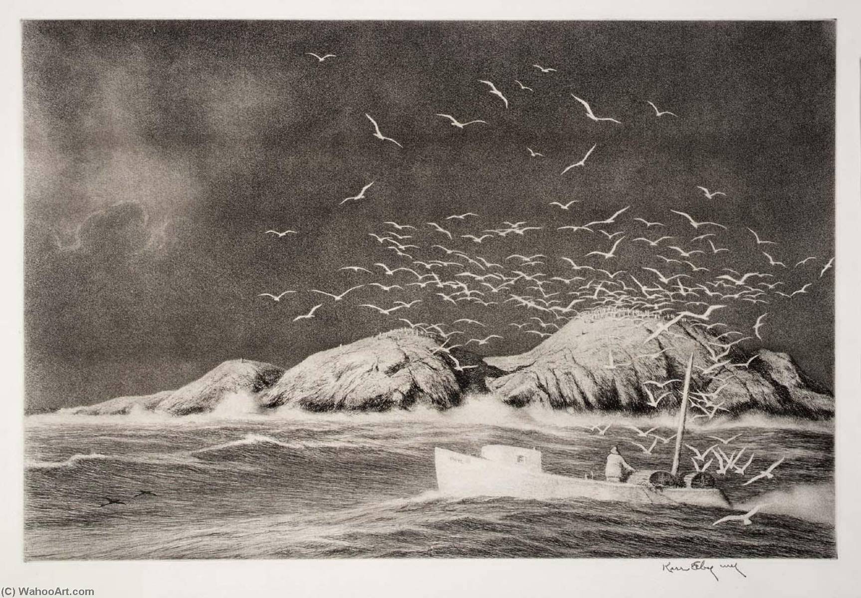 Purchase Oil Painting Replica Shark Rock, 1941 by Kerr Eby (1889-1946 ...