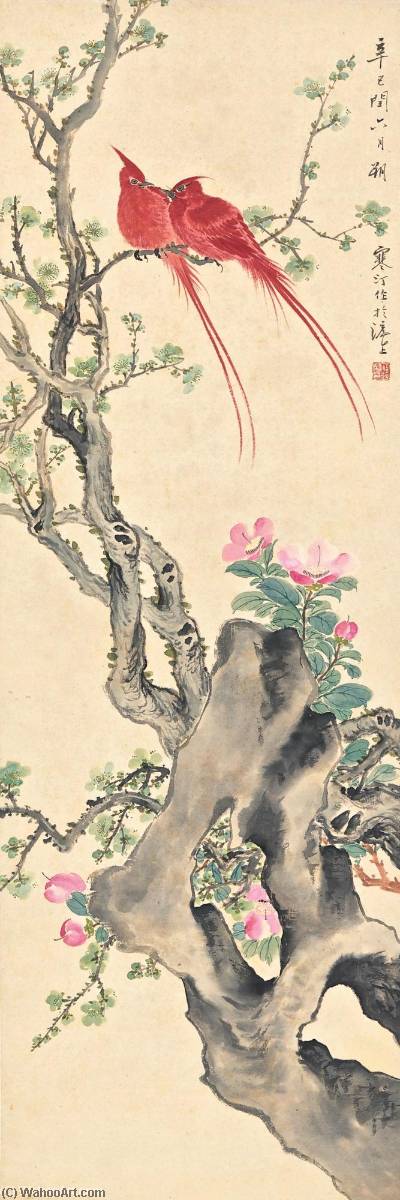 Perching by the Blossoms by Jiang Hanting Jiang Hanting | ArtsDot.com