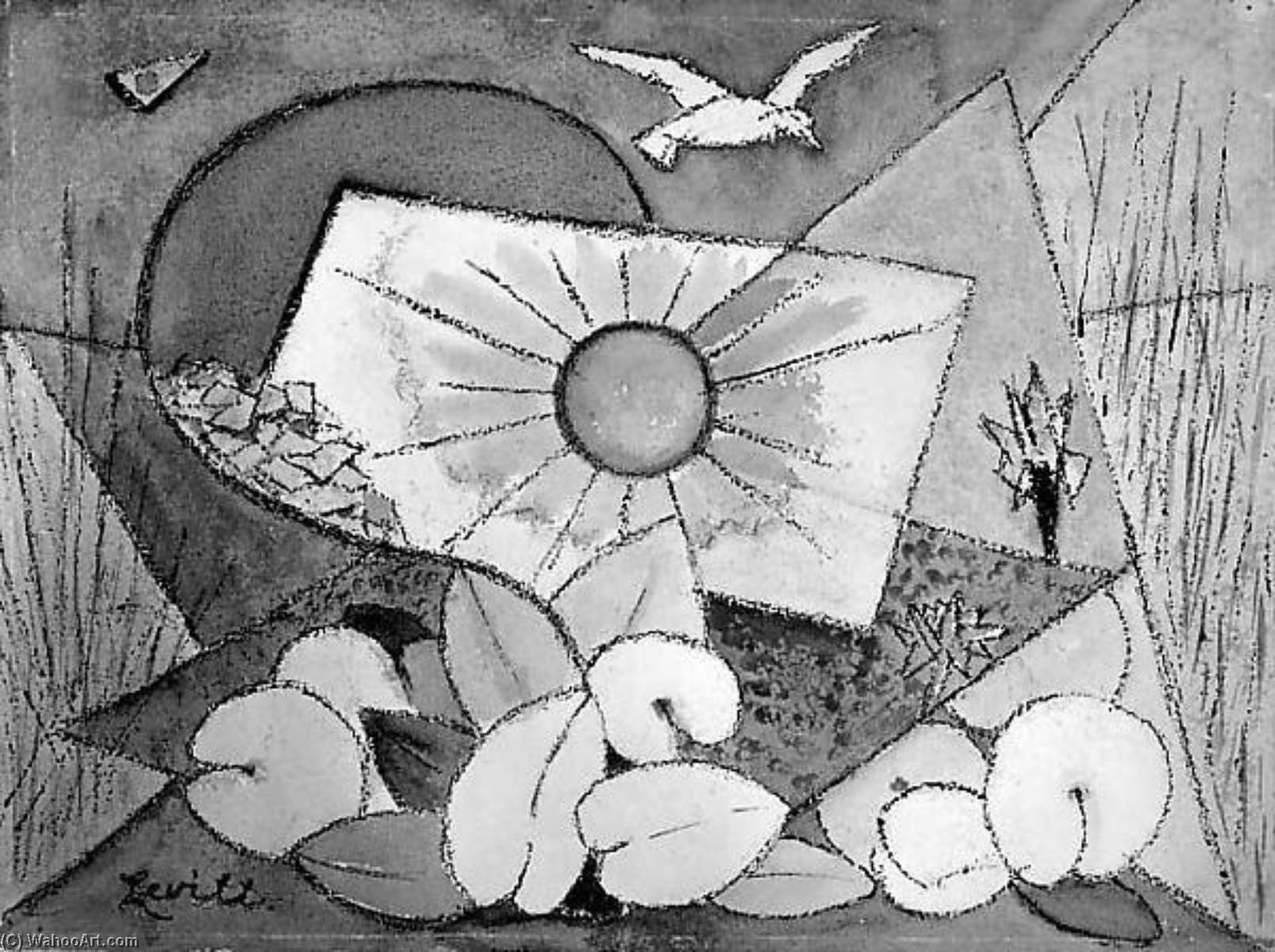 Waterlilies, 1946 by Alfred Levitt (1894-2000) Alfred Levitt | ArtsDot.com