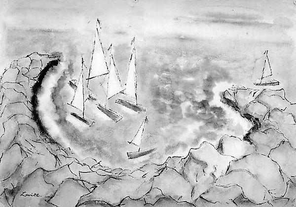 Sailboats, 1946 by Alfred Levitt (1894-2000) Alfred Levitt | ArtsDot.com