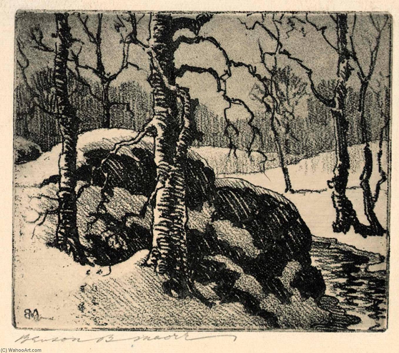 Paintings Reproductions Wintery Day by Benson B Moore (Inspired By ...