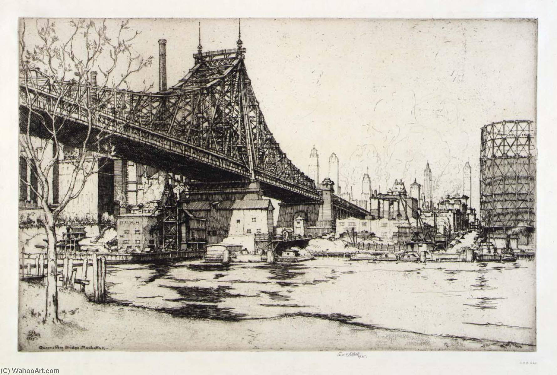 Buy Museum Art Reproductions Queensboro Bridge, Manhattan, 1935 by ...