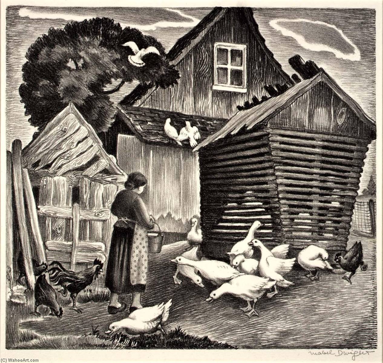 Farmyard, 1947 by Mabel Dwight Mabel Dwight | ArtsDot.com