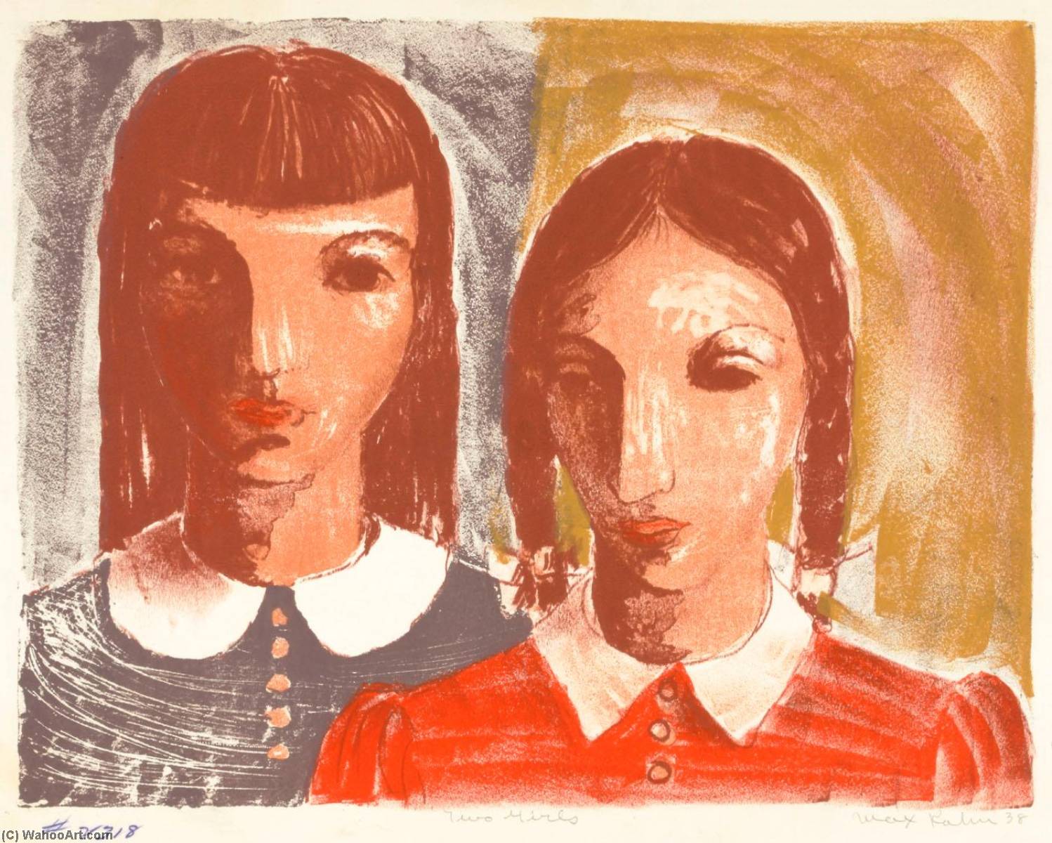 Two Girls by Max Kahn (1902-2005) Max Kahn | ArtsDot.com