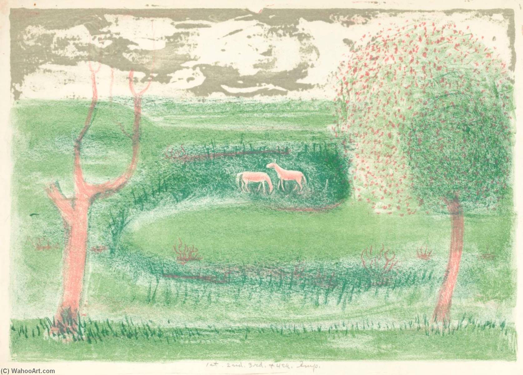 Landscape in Green by Max Kahn (1902-2005) Max Kahn | ArtsDot.com