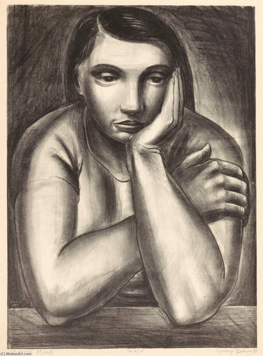 Jovem menina por Max Kahn (1902-2005) Max Kahn | ArtsDot.com