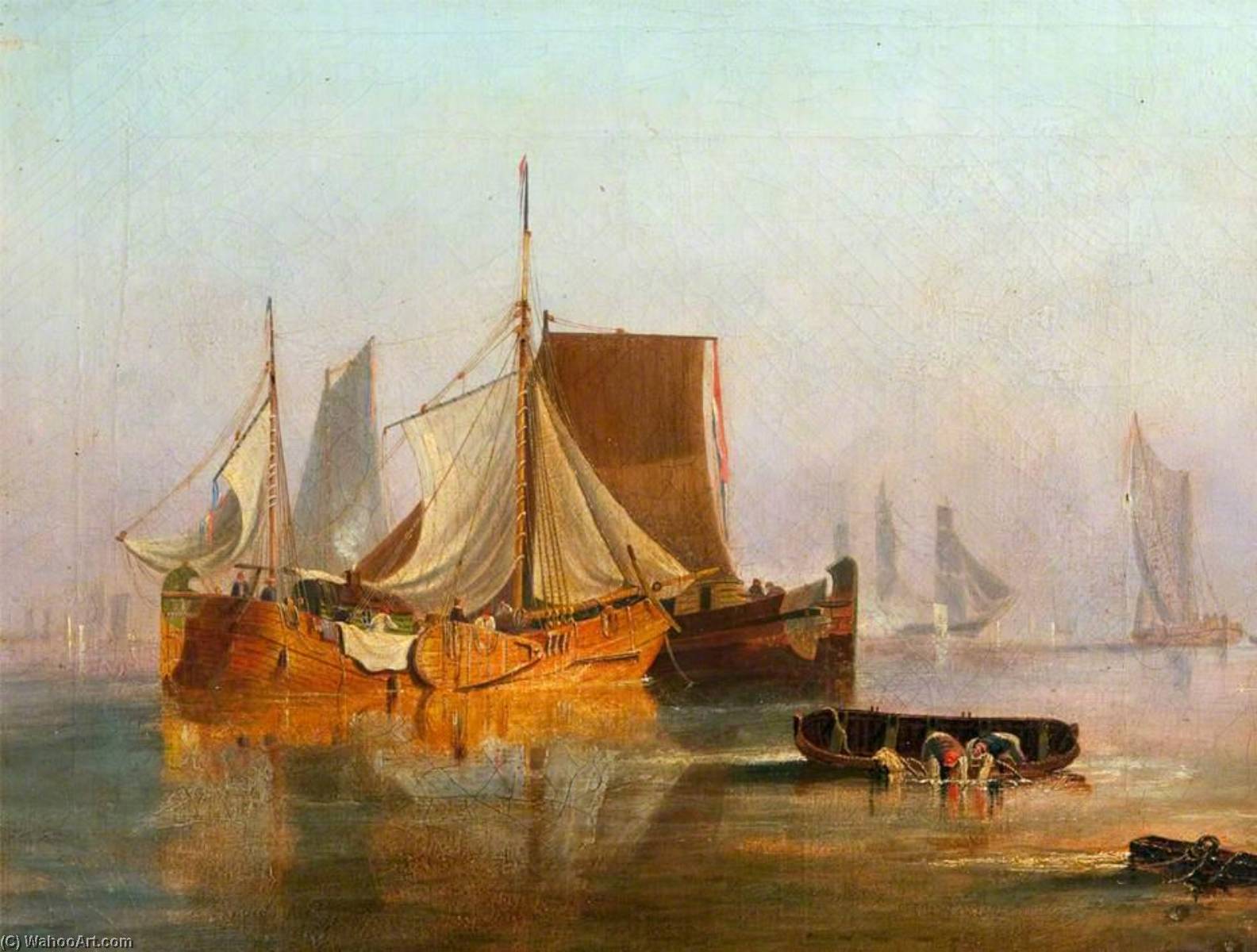 Order Artwork Replica Dutch Boats in the Calm, 1850 by Edward William ...