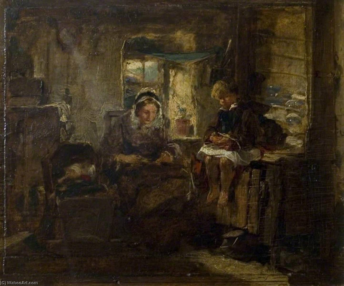 Paintings Reproductions His Only Pair, 1860 by Thomas Faed (1826-1900 ...