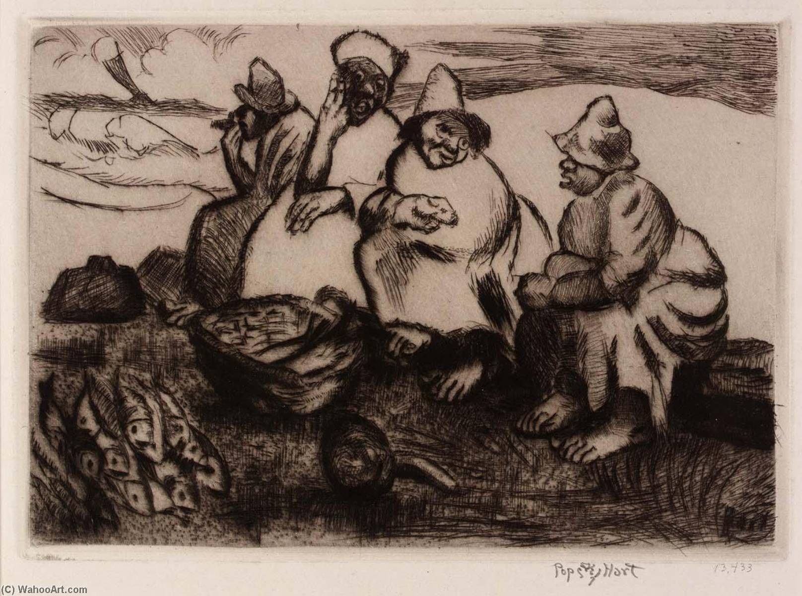 Get Art Reproductions Awaiting Boat`s Return, 1923 by George Overbury ...