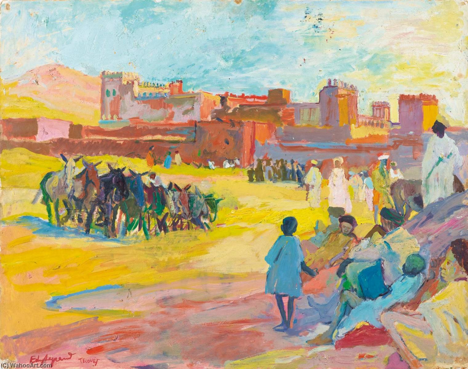 Buy Museum Art Reproductions Troupeau d`ânes devant Telouet by Edouard ...