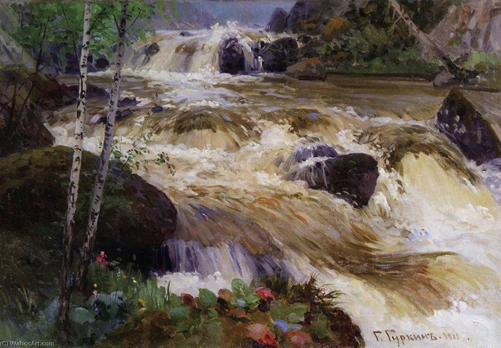 Buy Museum Art Reproductions The Kuyum River, 1911 by Grigory Gurkin ...