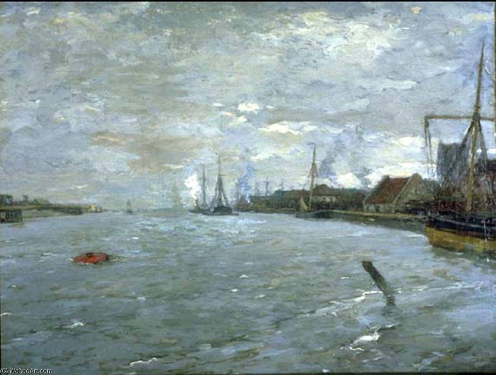 Get Art Reproductions Dutch Harbour, 1890 by Henry Ward Ranger (1858 ...