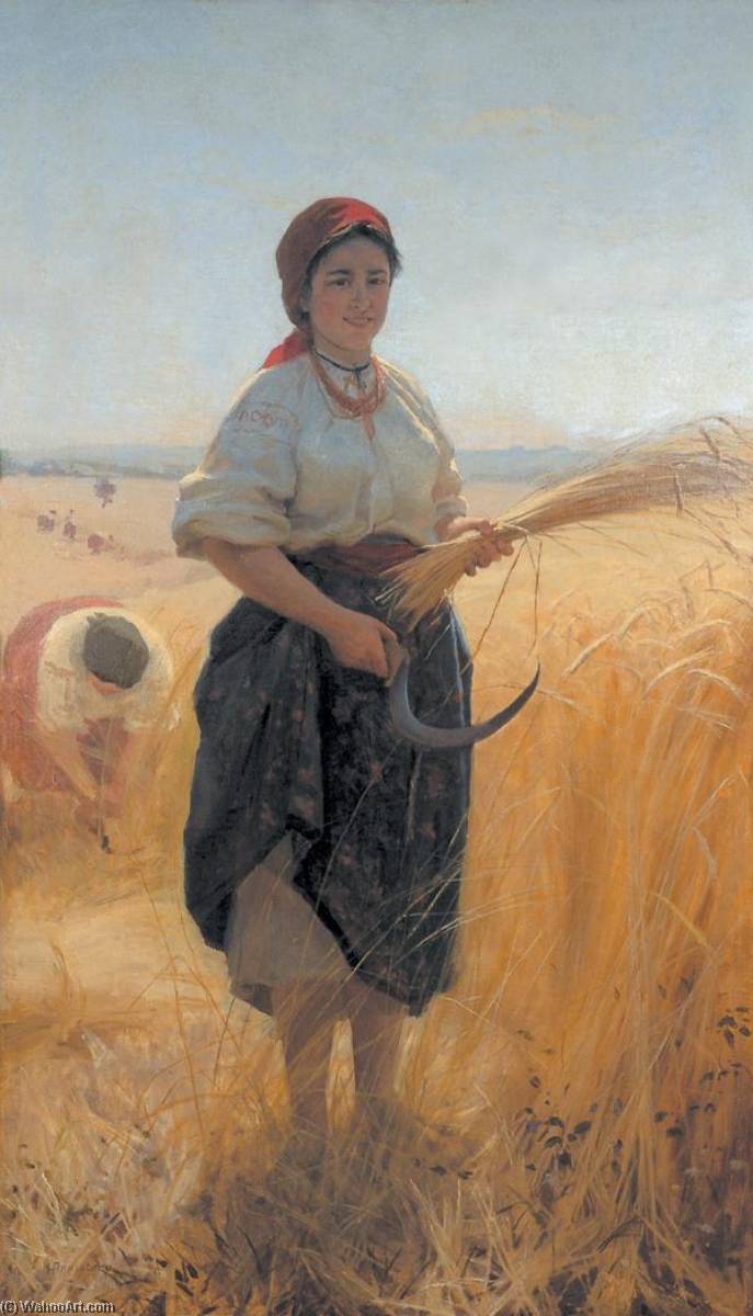 Oil Painting Replica Harvester by Nikolai Pimonenko (1862-1912 ...