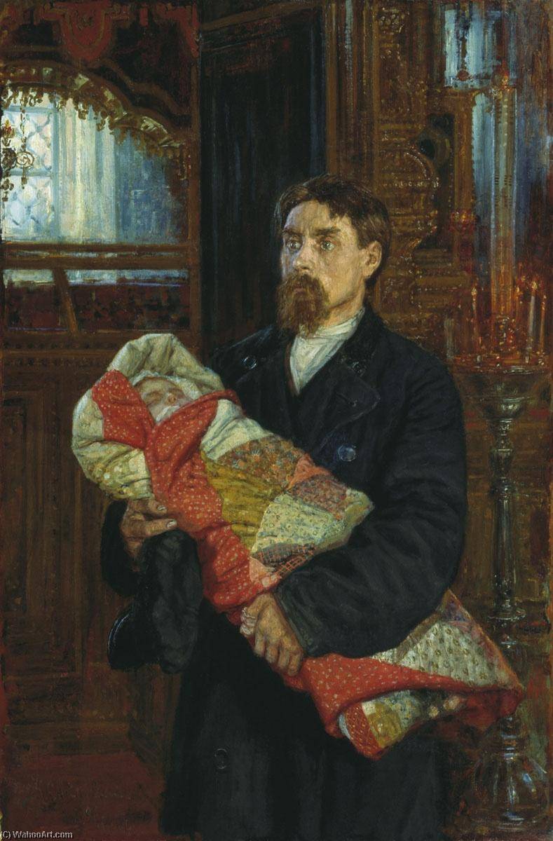 Paintings Reproductions The Father by Konstantin Apollonovich Savitsky ...