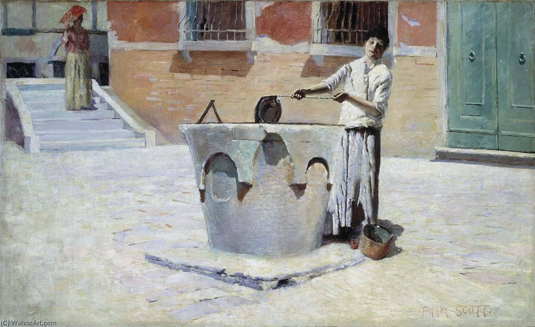 Reproductions De Peintures Scene Italienne pres de la Fontaine de Frank ...