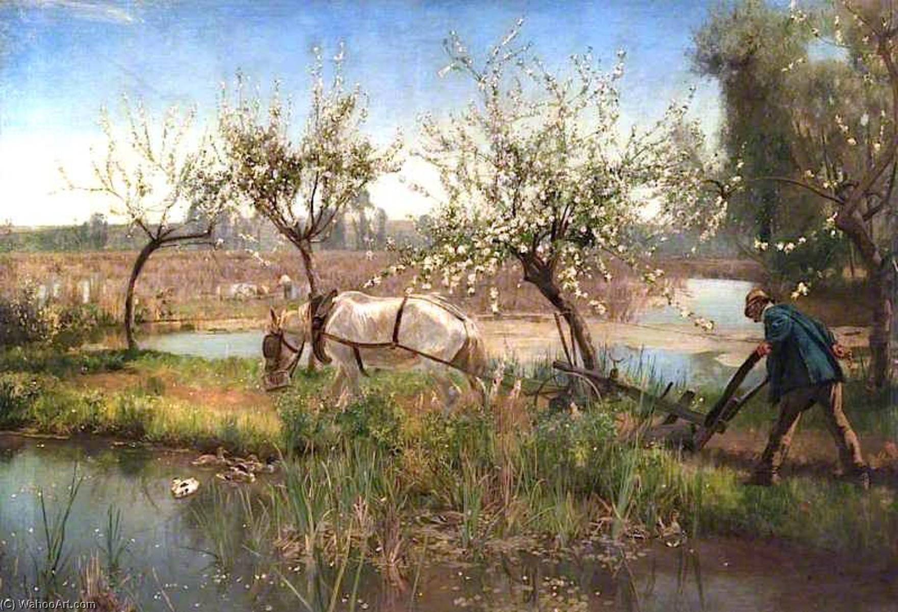 Paintings Reproductions A Little Farm, Well Tilled by Sir David Scott ...