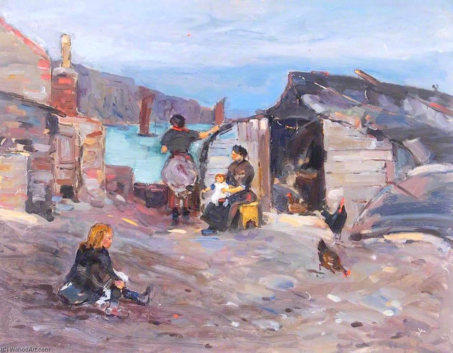 Reproductions De Peintures Famille dans un port de William Henry ...