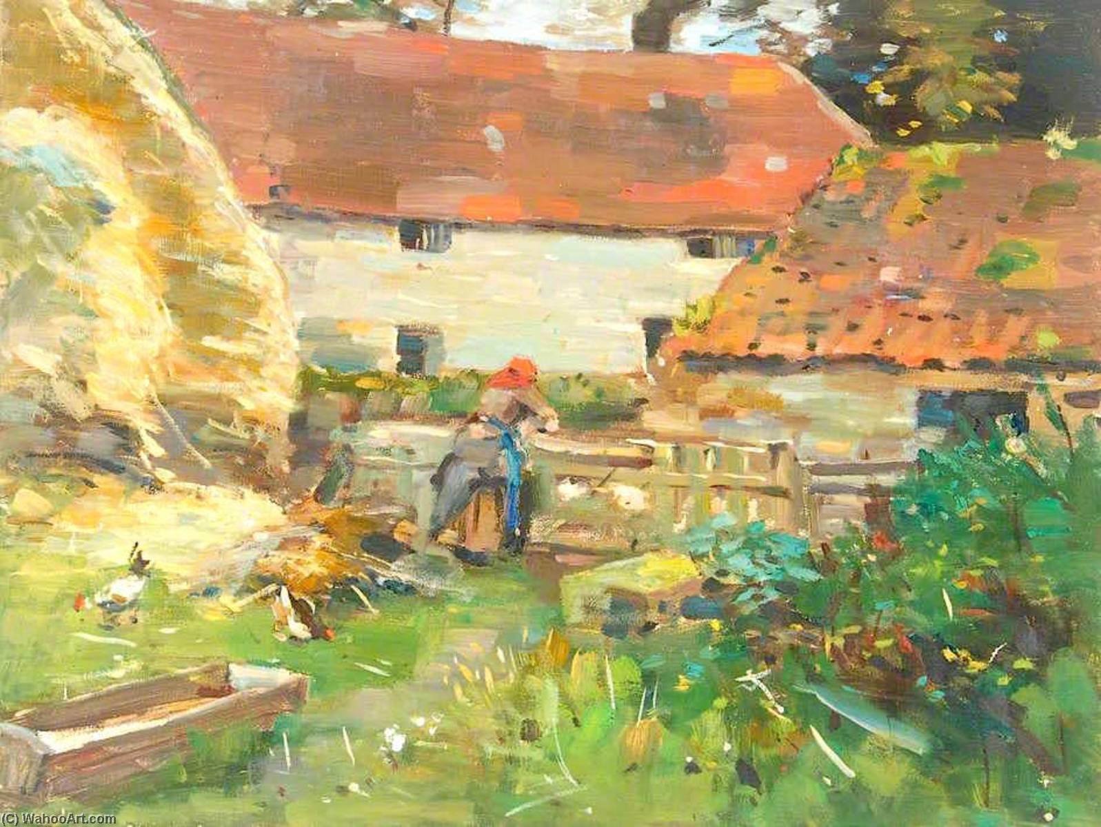 Purchase Oil Painting Replica Farmyard Scene by William Henry Charlton ...
