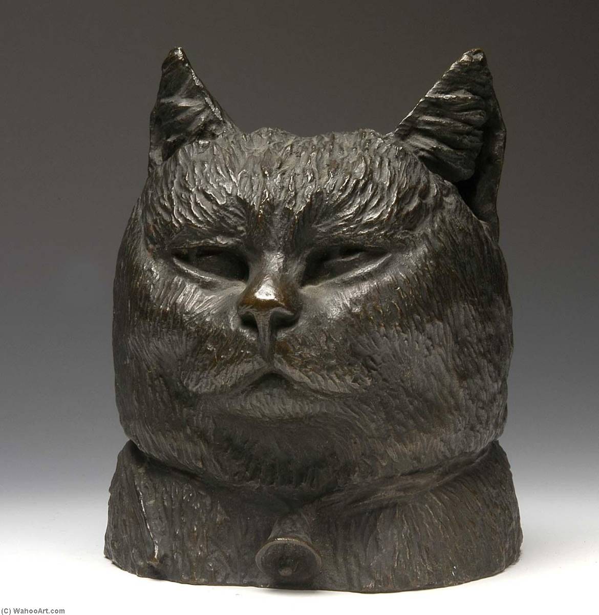 Artwork Replica Head of a Cat, 1880 by Paul Wayland Bartlett (1865-1925 ...