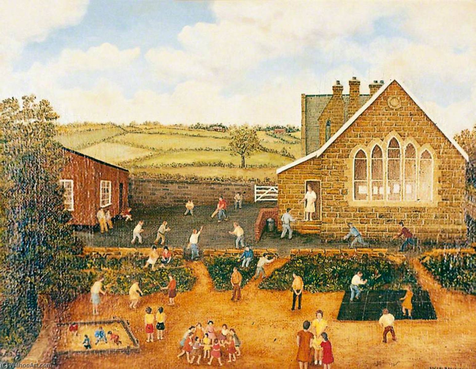 Reproducciones De Arte Lingerfield School de Joseph Baker Fountain ...