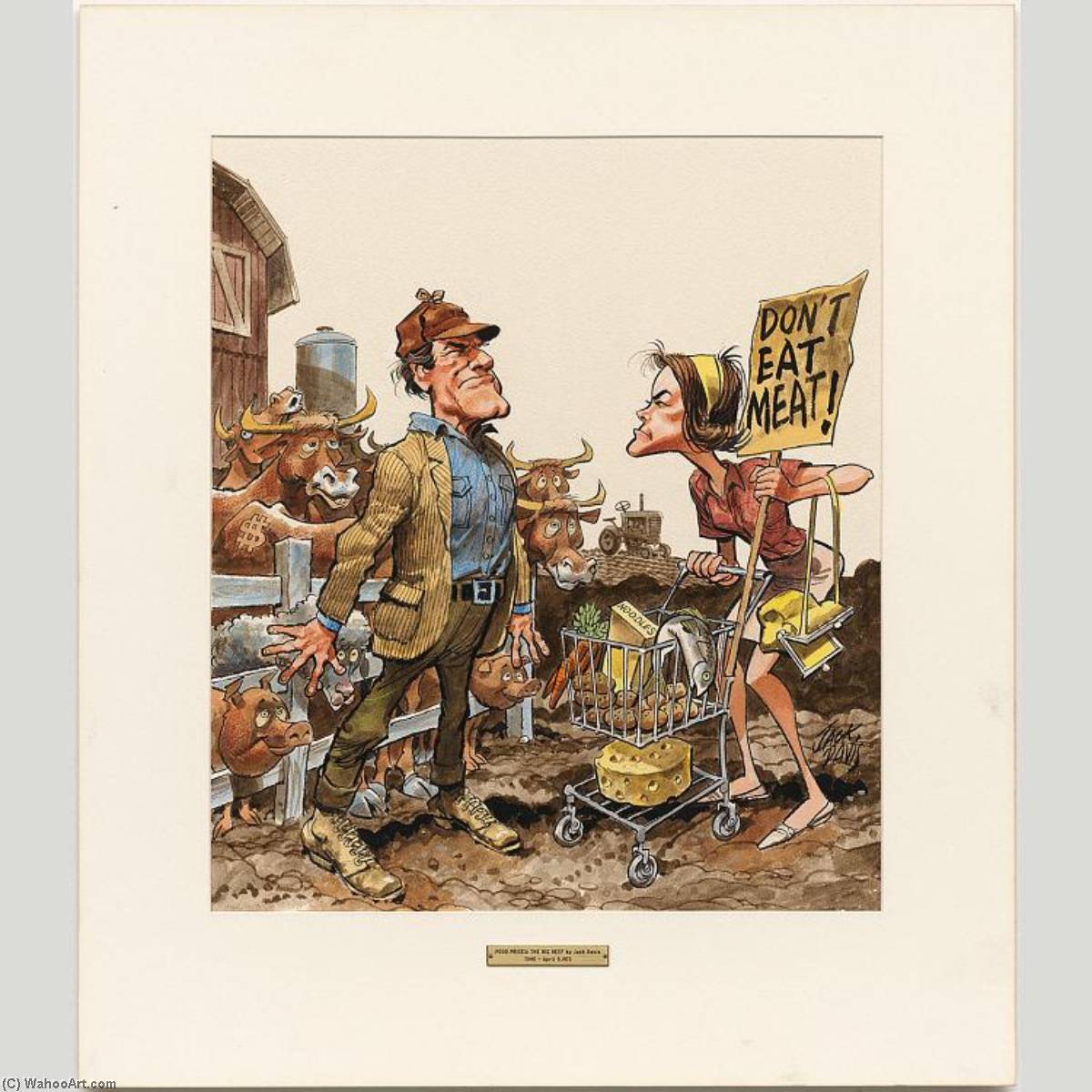 Food Prices Big Beef, 1973 by Jack Davis (1924-2016, United States ...