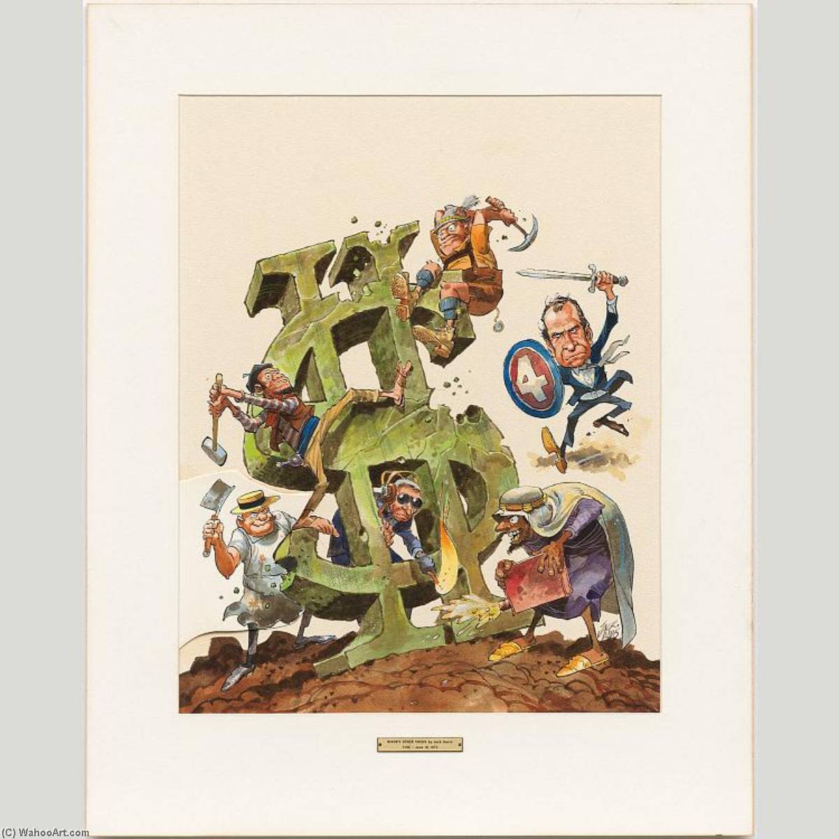 Richard Nixon, 1973 por Jack Davis (1924-2016, United States) Jack ...