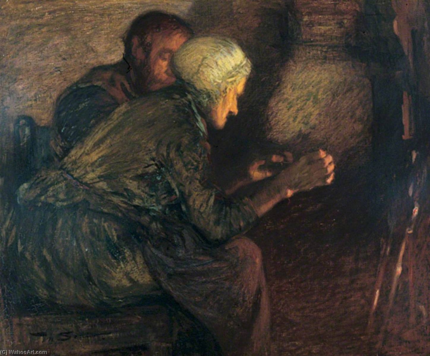 Museum Art Reproductions Firelight, 1907 by Mark Senior (1864-1927 ...