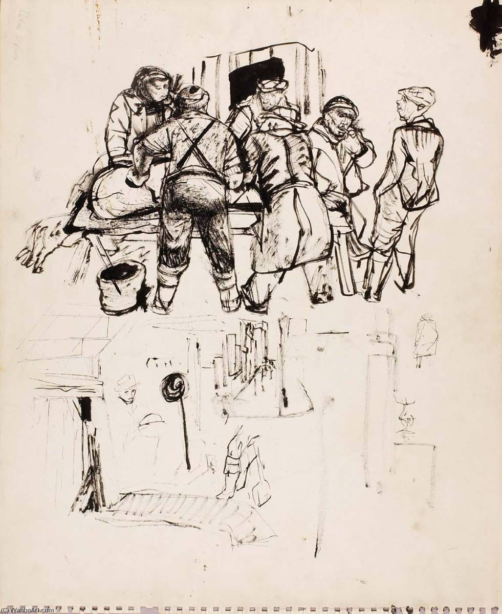 (Slaughtering), 1939 by John Heliker (1909-2000) John Heliker | ArtsDot.com