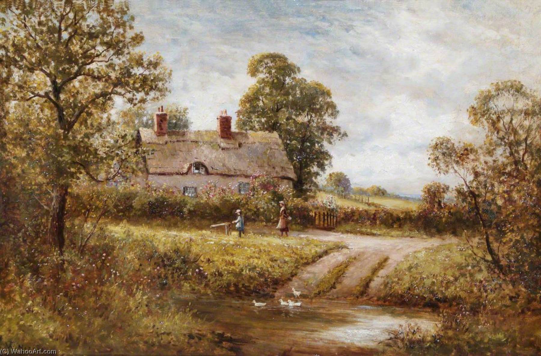 Get Paintings Reproductions Duck Pond (painted under the pseudonym W ...