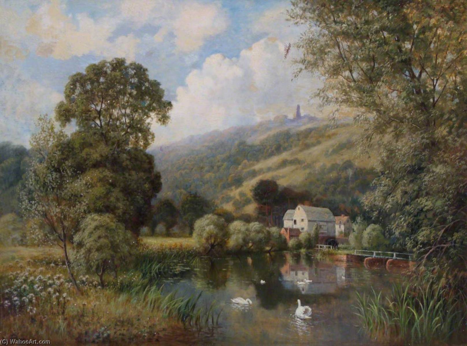 Buy Museum Art Reproductions Leith Hill, Surrey, with a Water Mill by ...