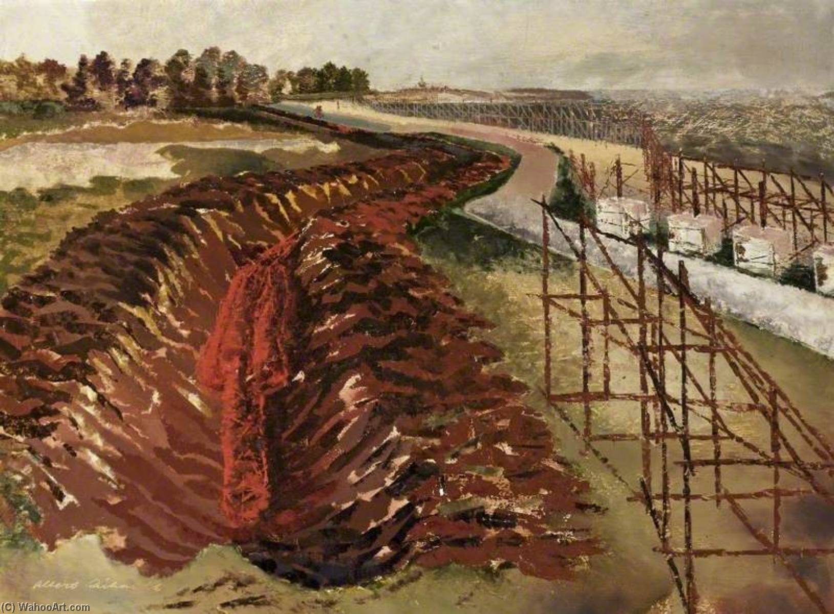 Reproduções De Belas Artes Anti Tank Ditch, 1939 por Albert Richards ...