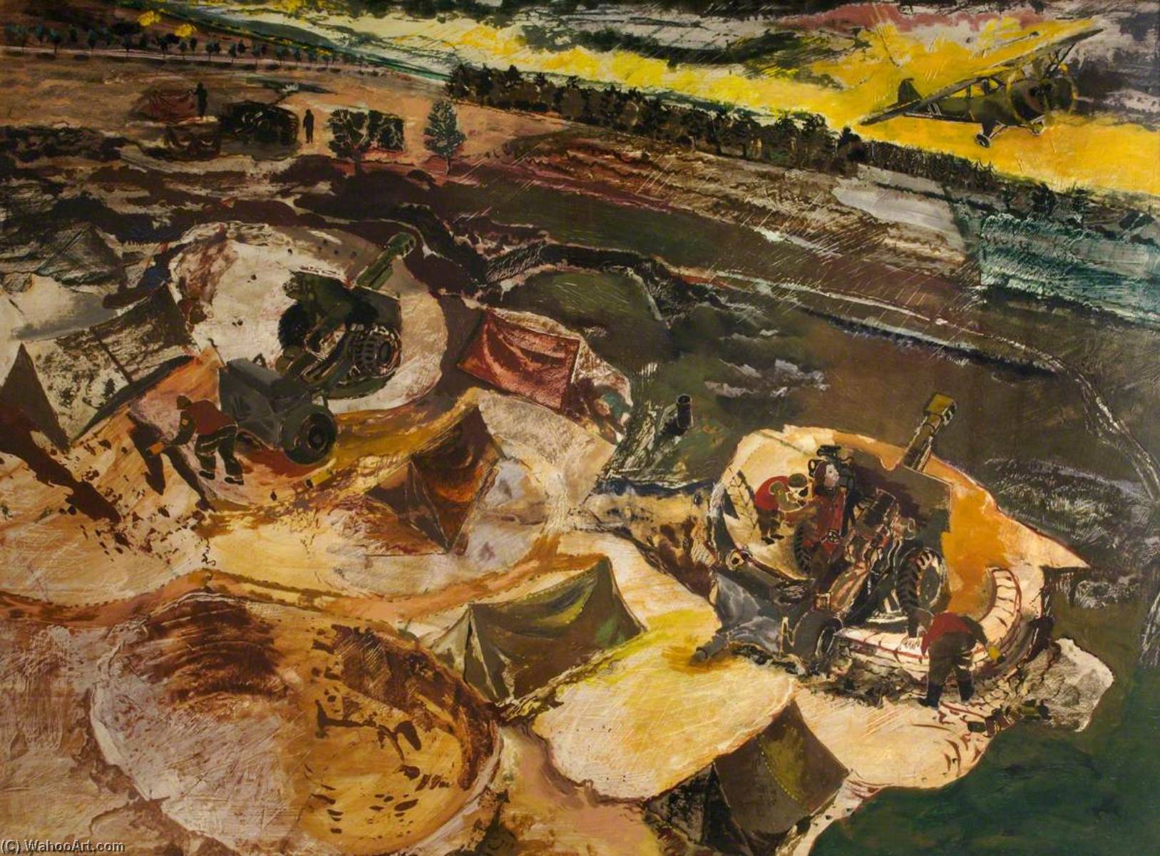 Get Paintings Reproductions Breaking up the Attack, Holland 25 Pounders ...