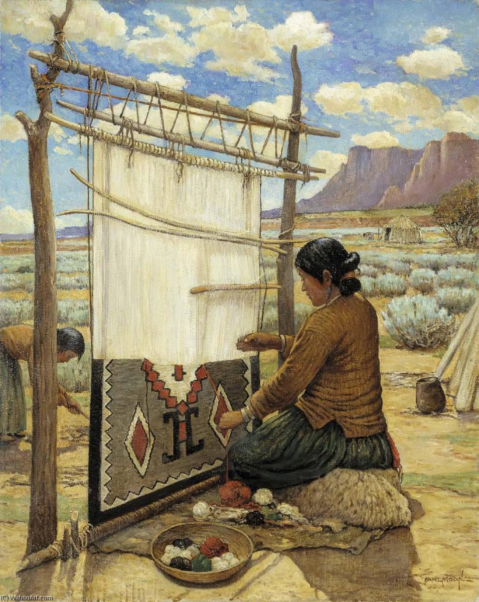 Reproducciones De Pinturas Navajo Weaver, 1943 de Carl Moon (1878-1948 ...