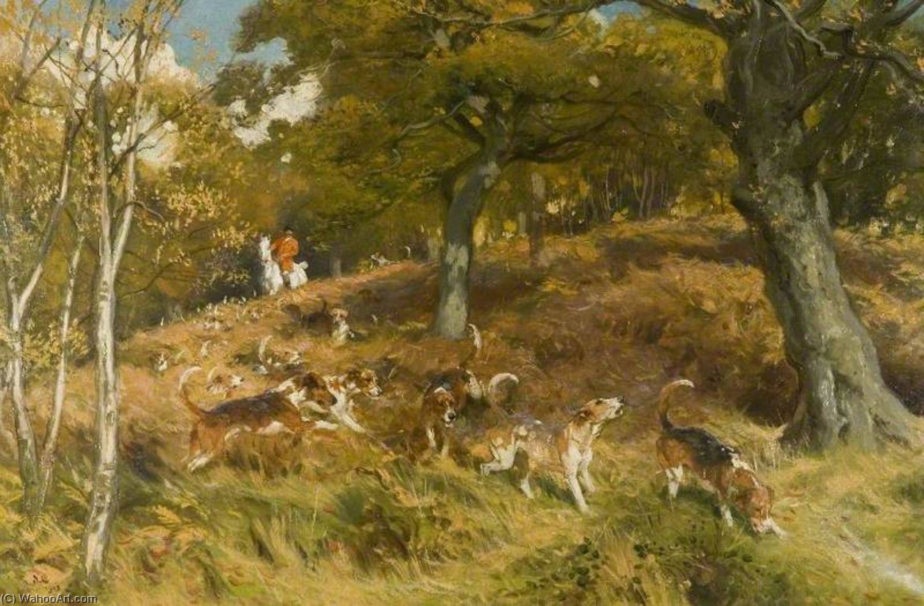 Get Paintings Reproductions Hunting Scene, 1913 by John Charlton (1849 ...