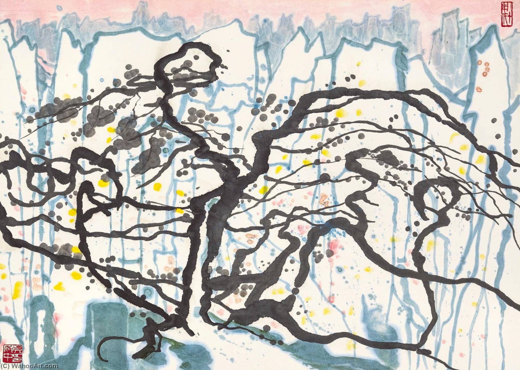 Pines by Wu Guanzhong (1919-2010, China) Wu Guanzhong | ArtsDot.com