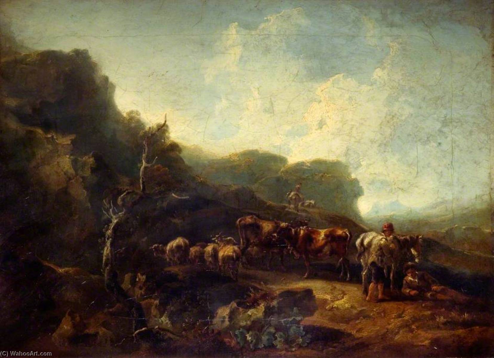 Get Paintings Reproductions Landscape with Cattle by Samuel Williamson ...