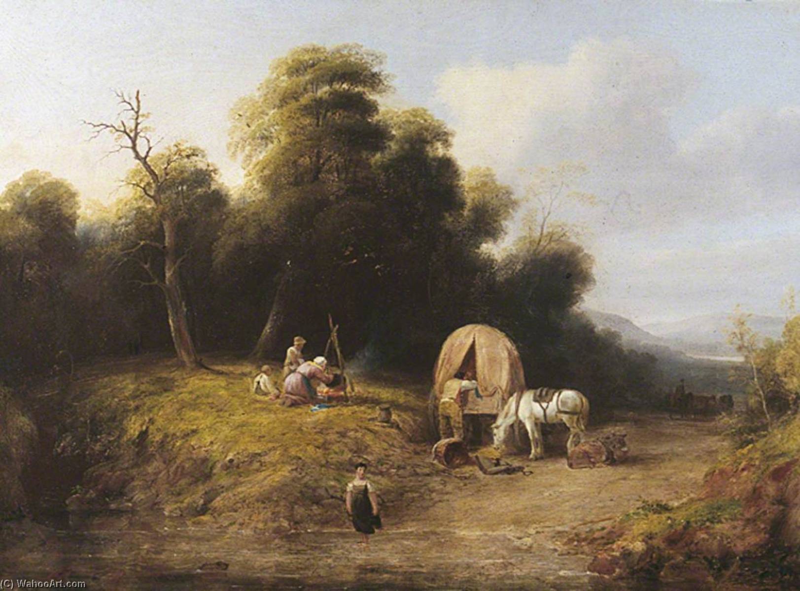 A Gypsy Encampment, 1831 by John N Rhodes John N Rhodes | ArtsDot.com