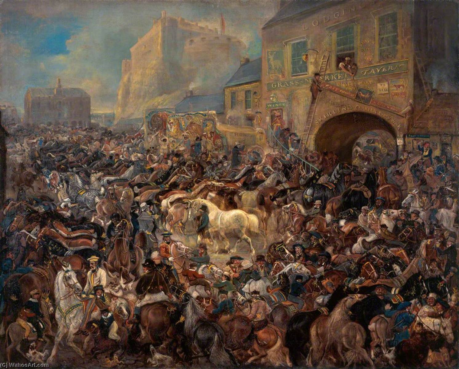 The Horse Fair in the Grassmarket, Edinburgh by James Howe James Howe ...