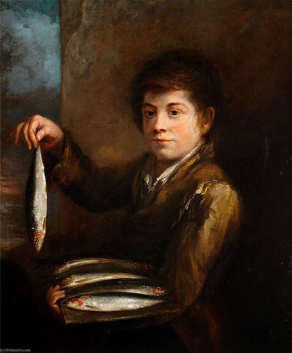 Oil Painting Replica Portrait of a Boy with a Fish, 1822 by Robert ...